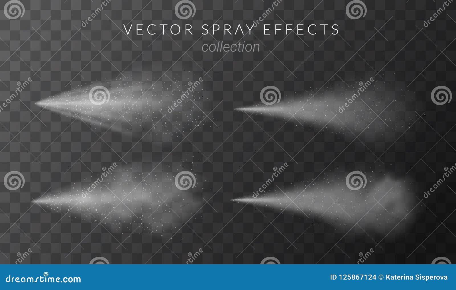 Vector Realistic Transparent Spray Effects On Dark Background ...