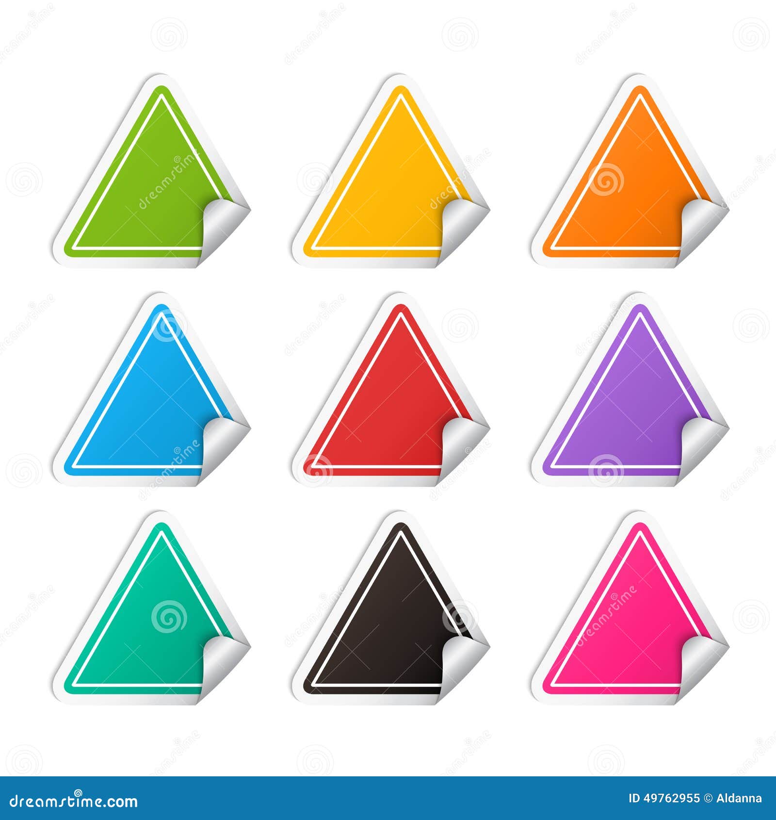 Vector Realistic Triangle Colorful Sticker Set Stock Vector ...