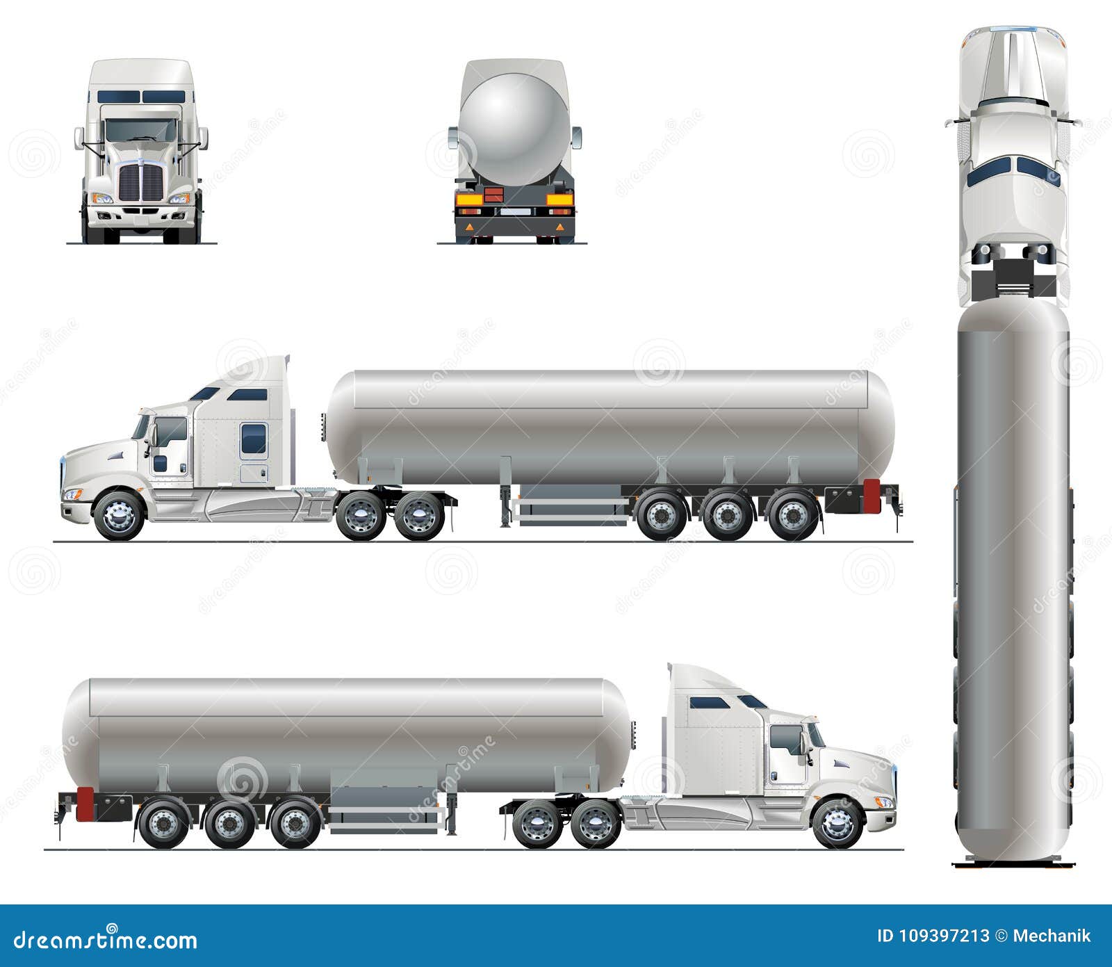 Vector Realistic Tunker Truck Template Isolated on White Stock Vector ...