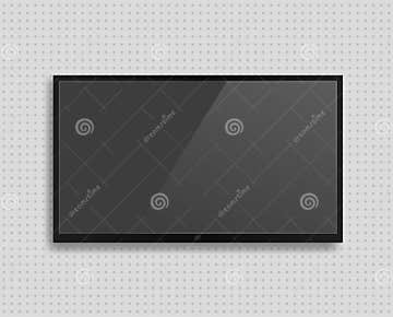 Vector Realistic TV Screen with Shadow Stock Illustration ...