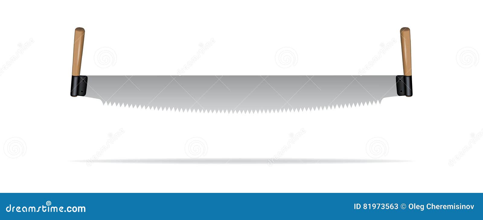 Vector Realistic Two-man Saw Isolated on White Background. Stock Vector ...