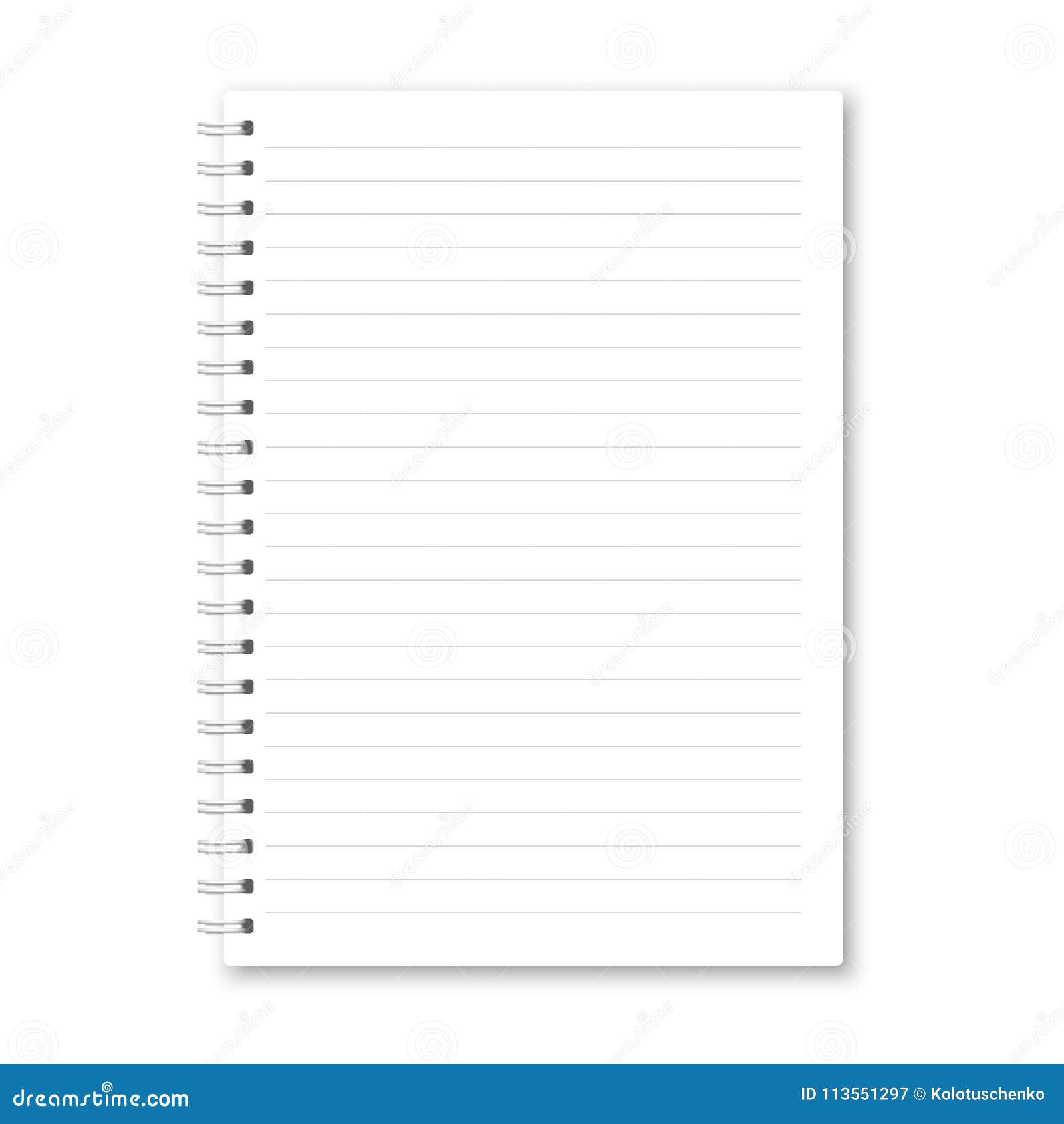 Vector Realistic Vertical Opened Notebook. Stock Vector - Illustration ...