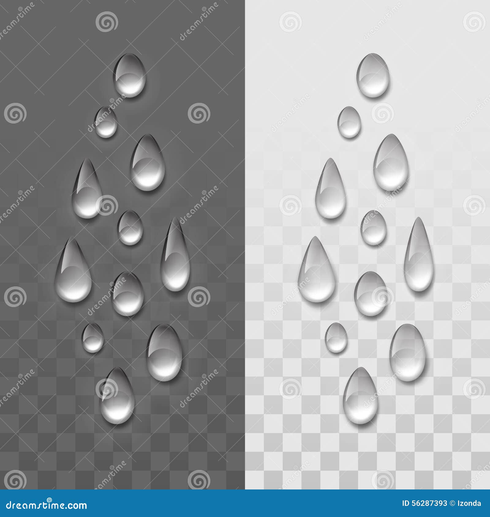 Vector Realistic Water Drops Set Stock Vector - Illustration of aqua ...