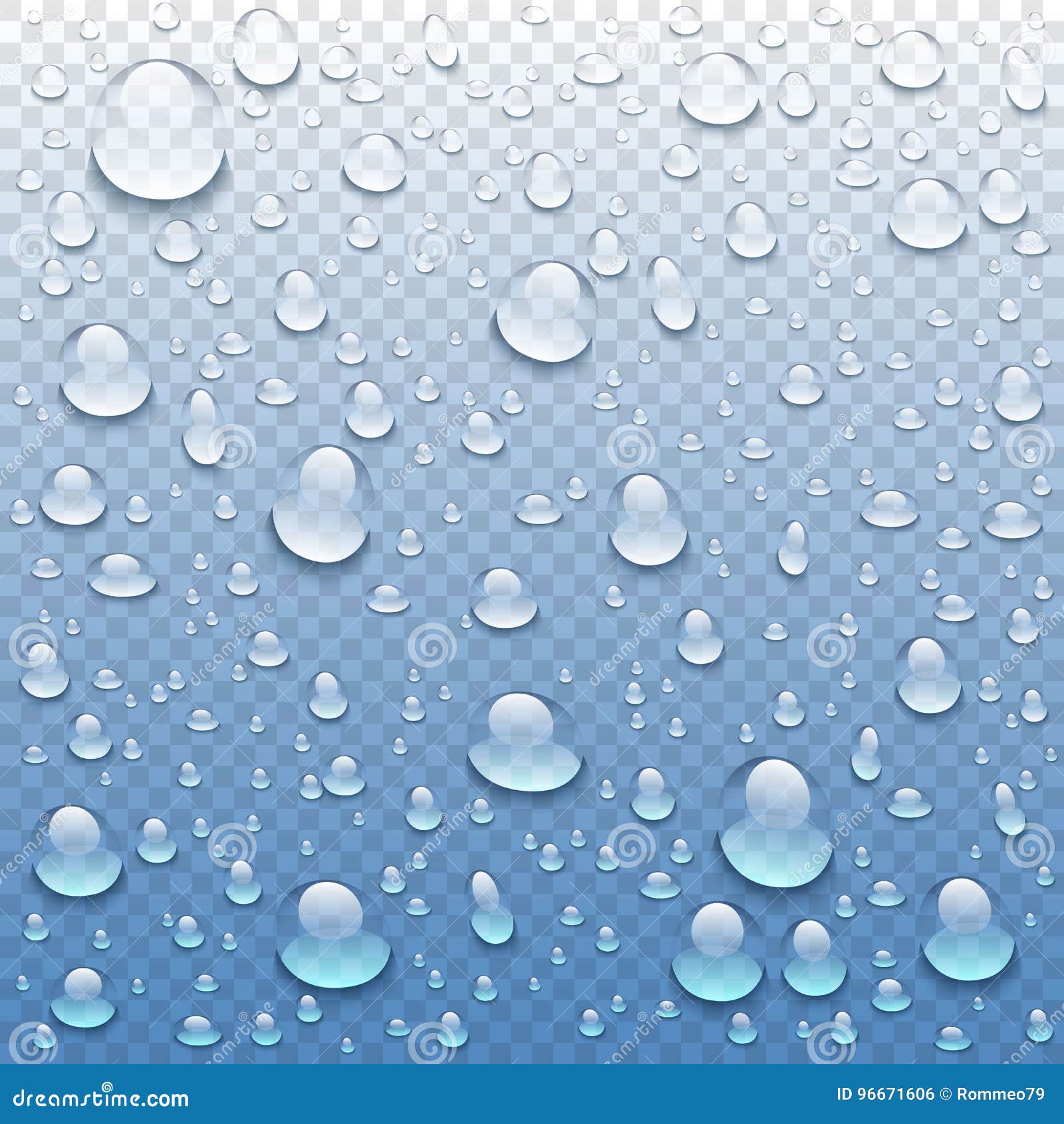 Vector Realistic Water Drops on Transparent Background. Rain Drops ...