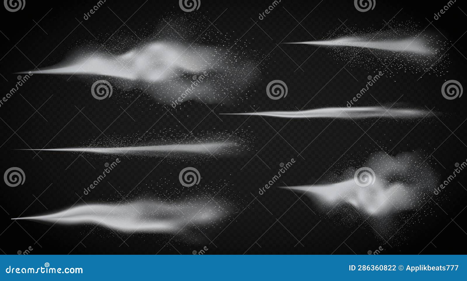 Vector Realistic Water Spray, White Detailed Smoke Mist of Atomizer on ...