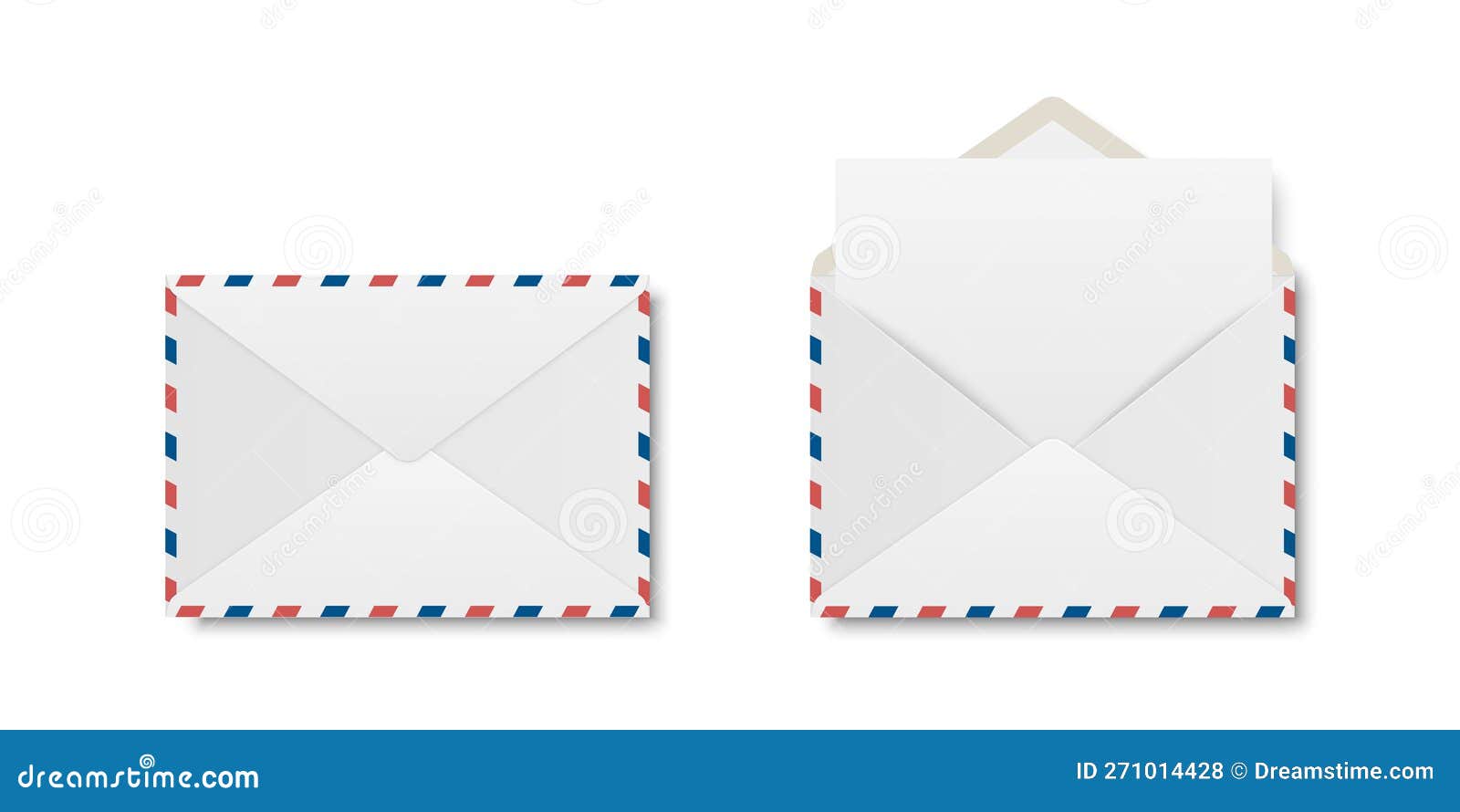 Vector Realistic White Closed, Opened Envelopes with Letter Inside ...