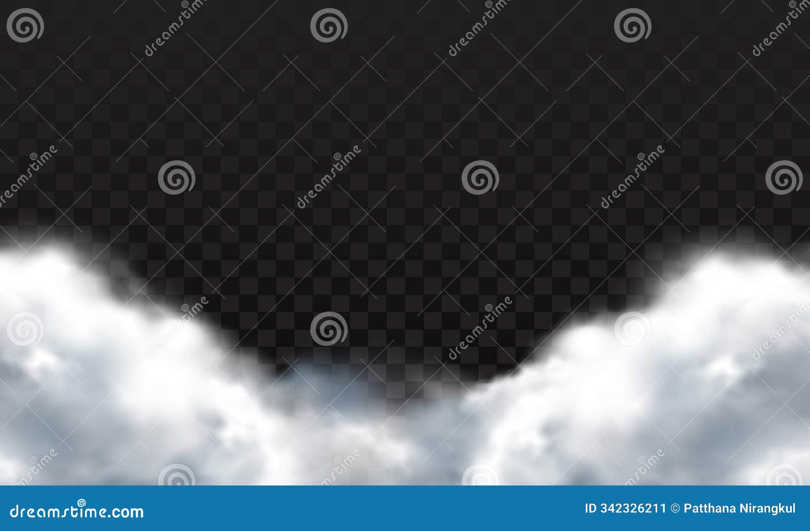 Vector of Realistic White Cloud Smoge on Black Checkered Background ...