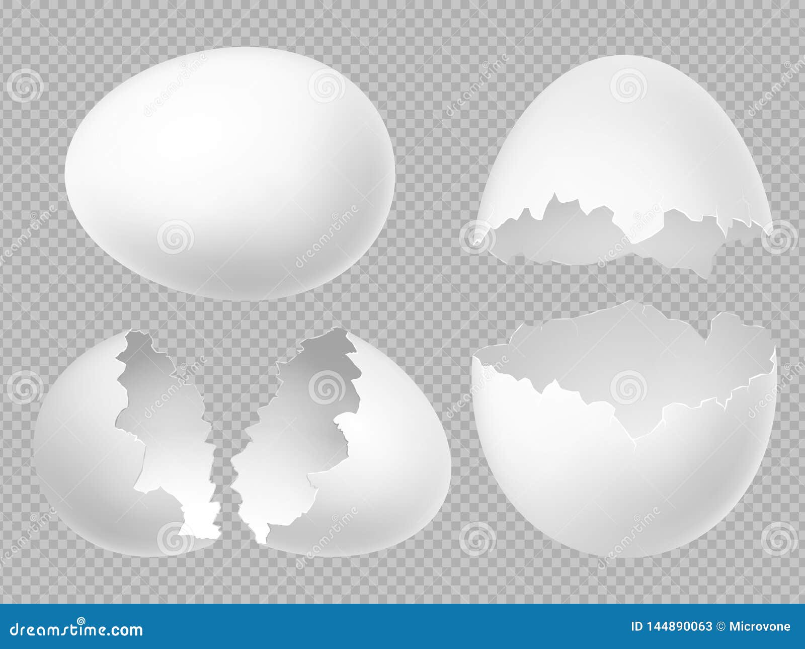 Eggshell Cracking Stages. Egg Breaking Sequence, Steps Realistic ...