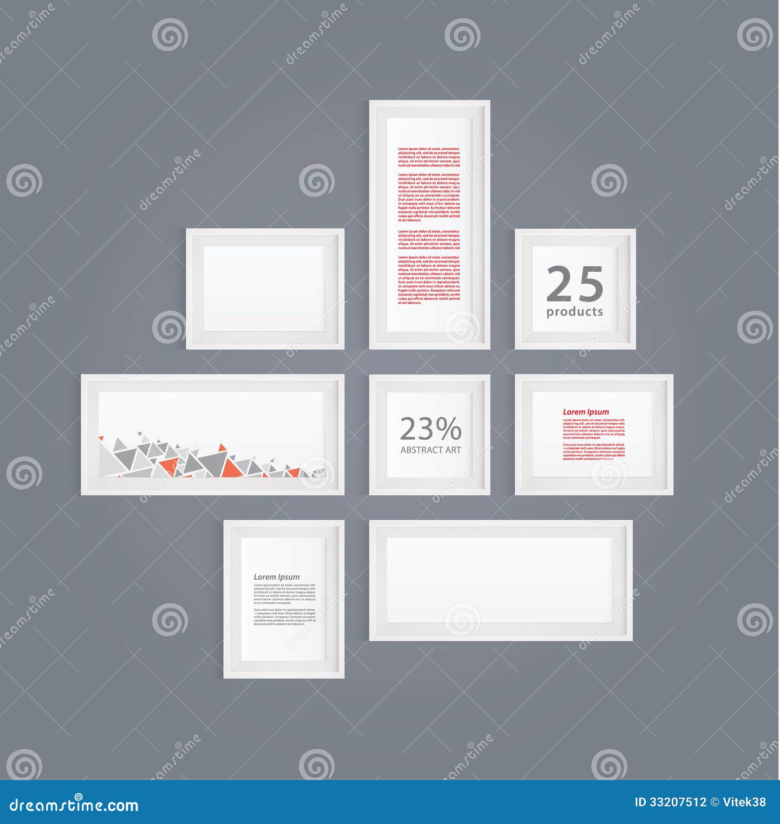 Vector Realistic White Picture Frames. Modern Design Template Stock ...