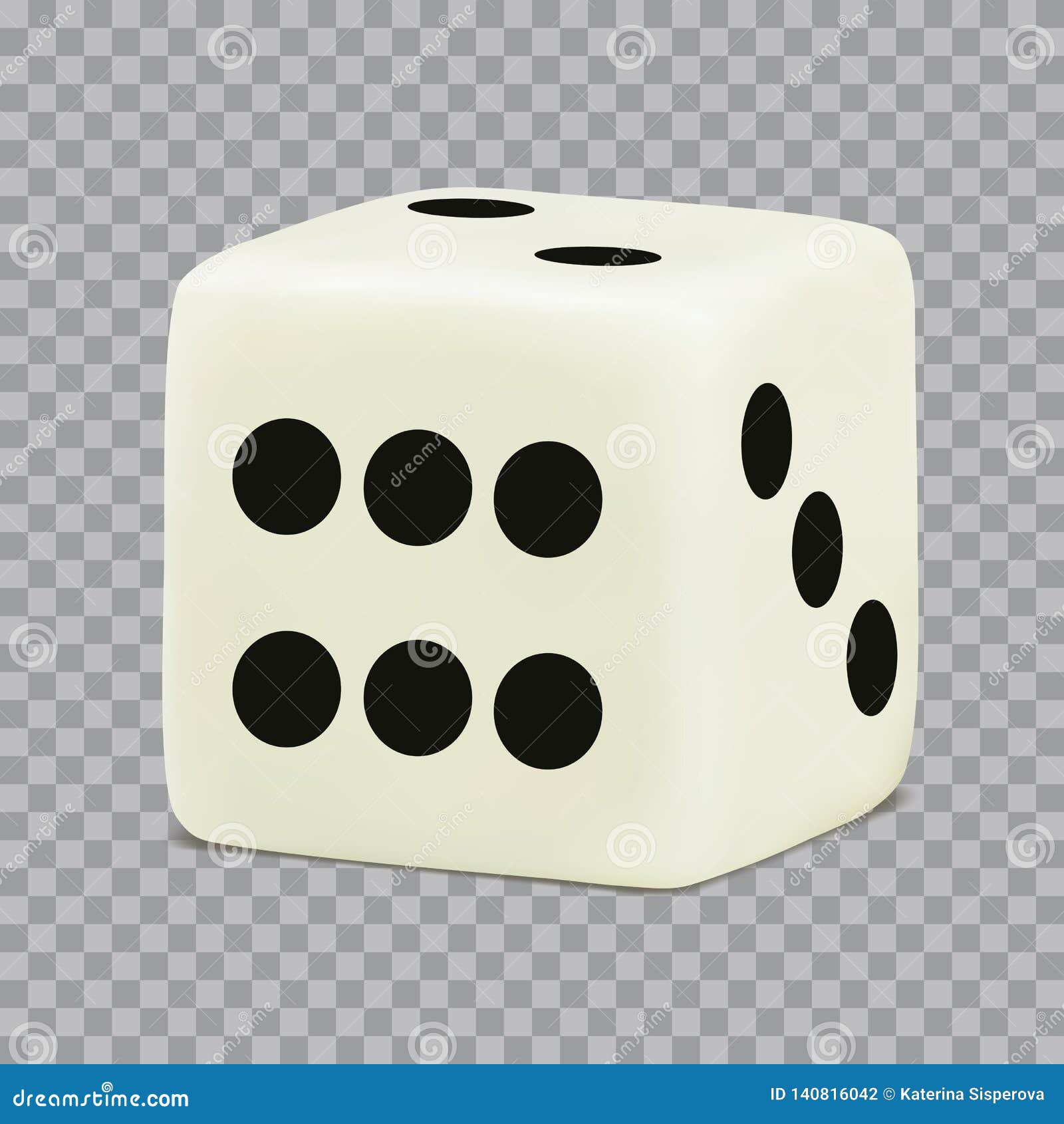 Vector Realistic White Playing Cube Isolated On Transparent Background ...