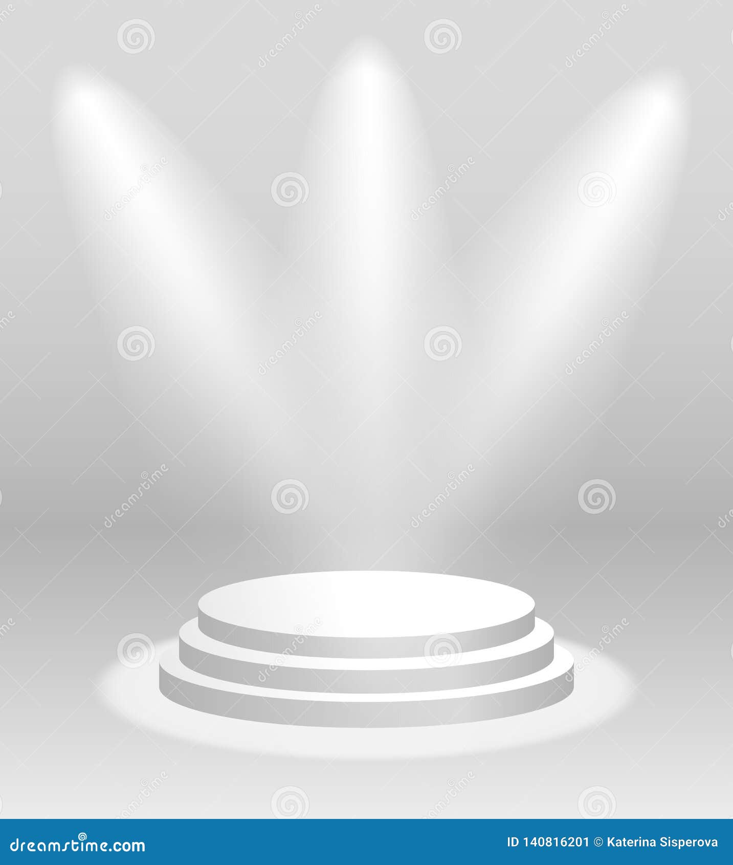 Vector Realistic White Podium or Pedestal with Spotlights for Ceremony ... Vector Realistic White Podium or Pedestal with Spotlights for Ceremony ...