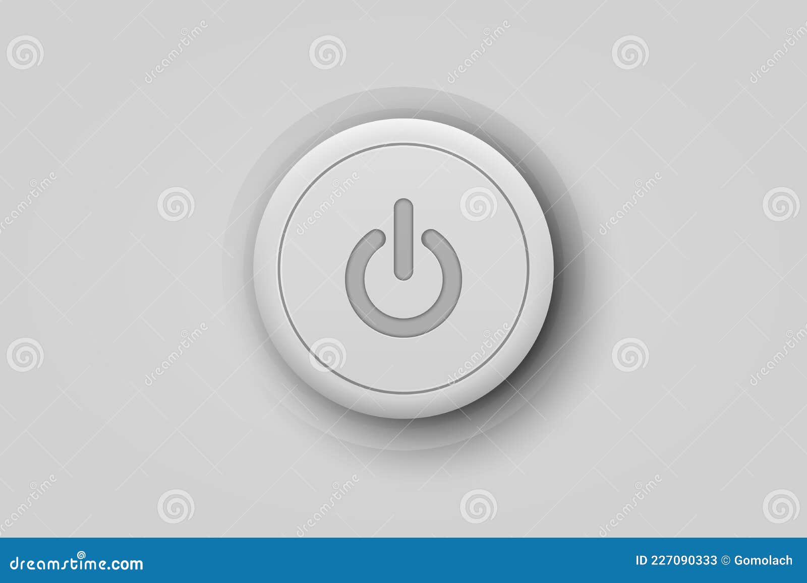 Vector Realistic White Power Plastic Knob Closeup. Circle Button Icon ...
