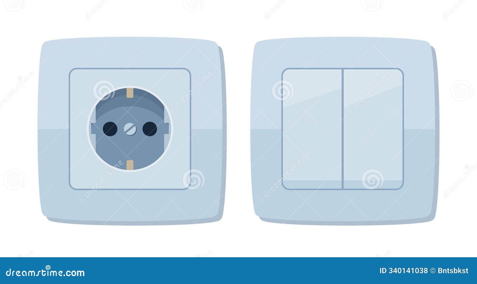 Vector Realistic White Switch and Power Socket for European Type of ...