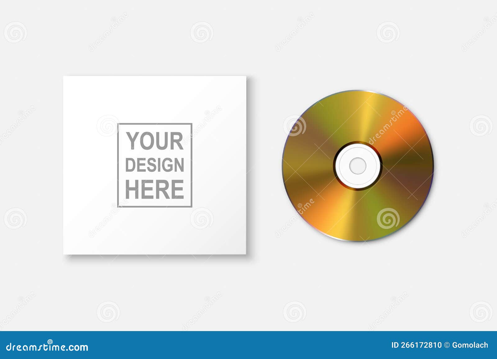 Vector Realistic Yellow CD, DVD with Paper Square Cover, Envelope, Case ...