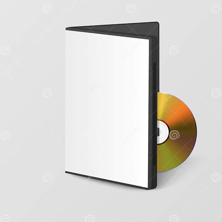 Vector Realistic Yellow CD, DVD with Plastic Rectangular Cover ...