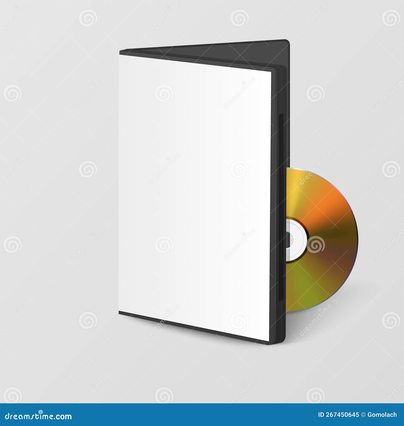 Vector Realistic Yellow CD, DVD with Plastic Rectangular Cover ...