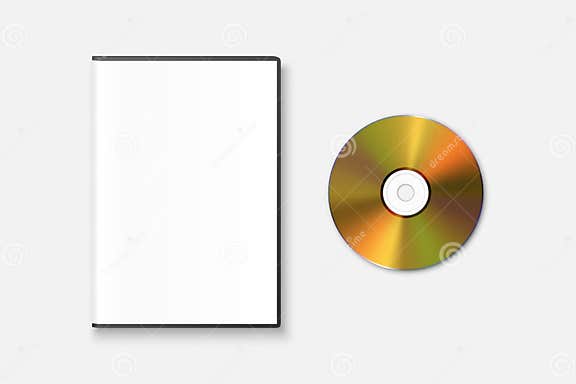Vector Realistic Yellow CD, DVD with Plastic Rectangular Cover ...