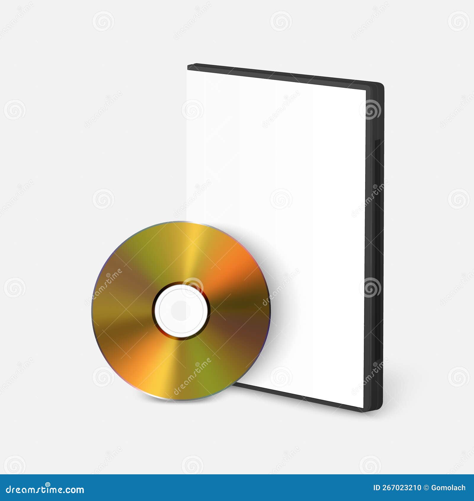 Vector Realistic Yellow CD, DVD with Plastic Rectangular Cover ...
