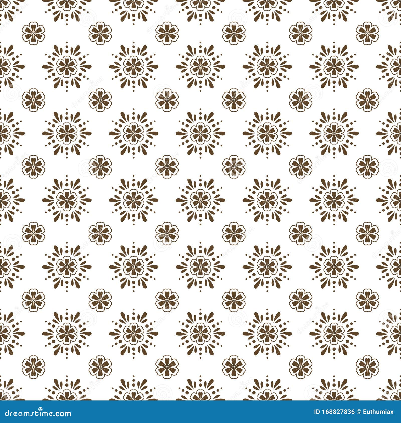 Vector Reapeat Seamless Pattern with Geometric Flowers. Stock Vector ...