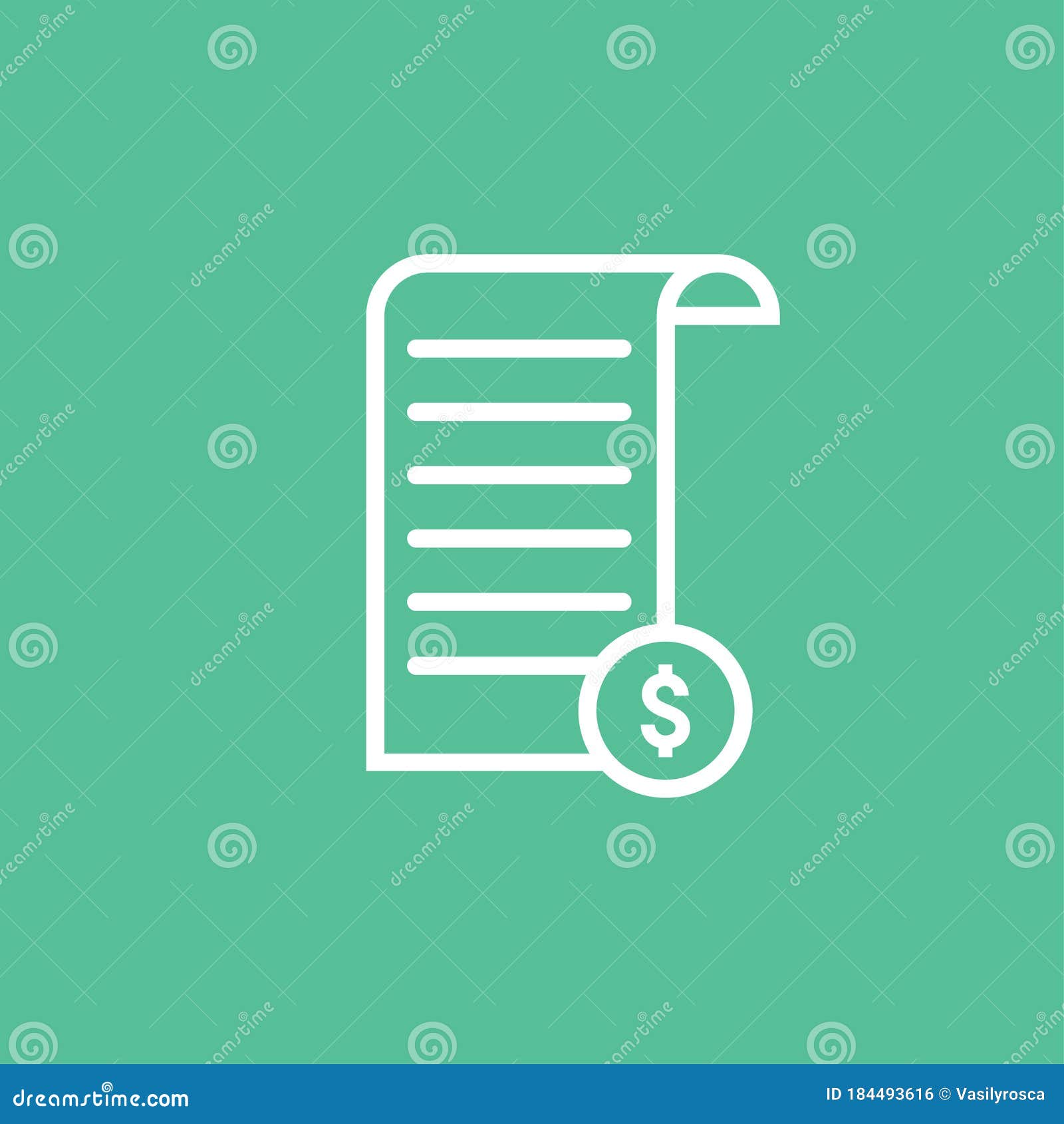 Receipt Icon With Magnifying Glass. Studying Paying Bill. Payment Of ...