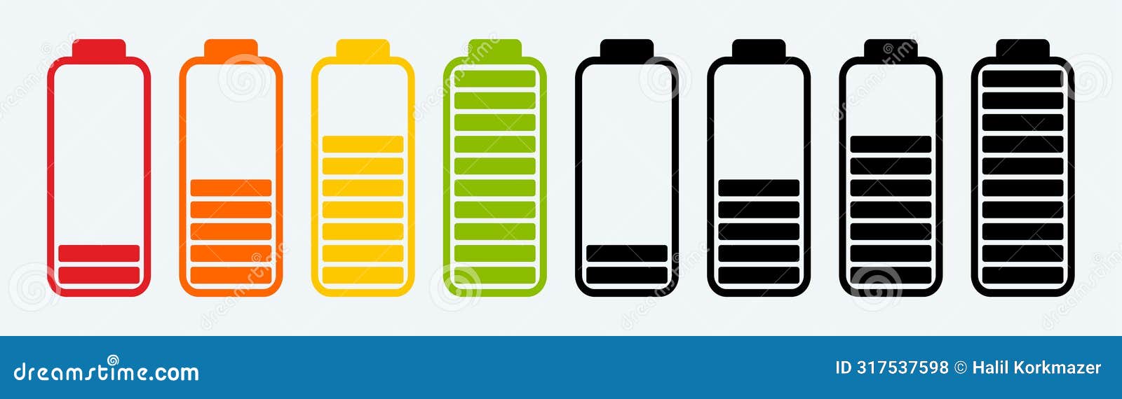 Battery Charging Level Indicator Icons Vector Stock Vector ...