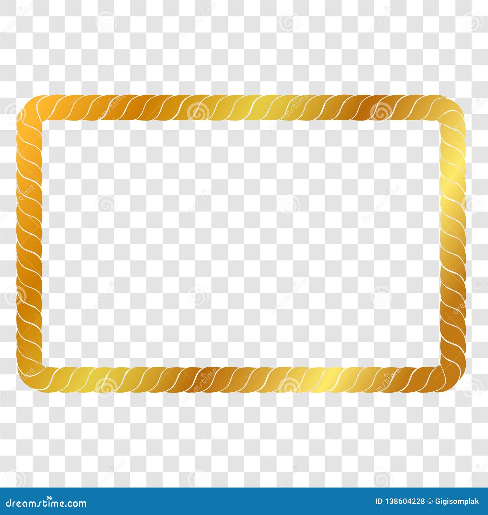 Vector Rectangle Frame from Golden Rope for Your Element Design at ...