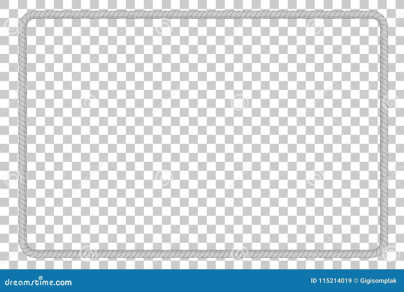 Rectangle Frame from Gray Rope for Your Element Design, at Transparent ...