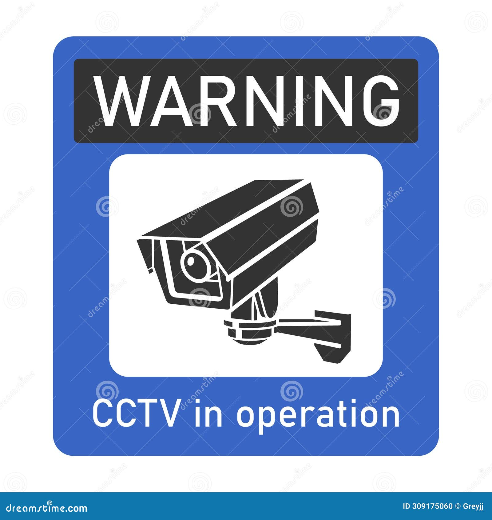 Rectangle Sign of CCTV Camera and Video Surveillance Stock Vector ...
