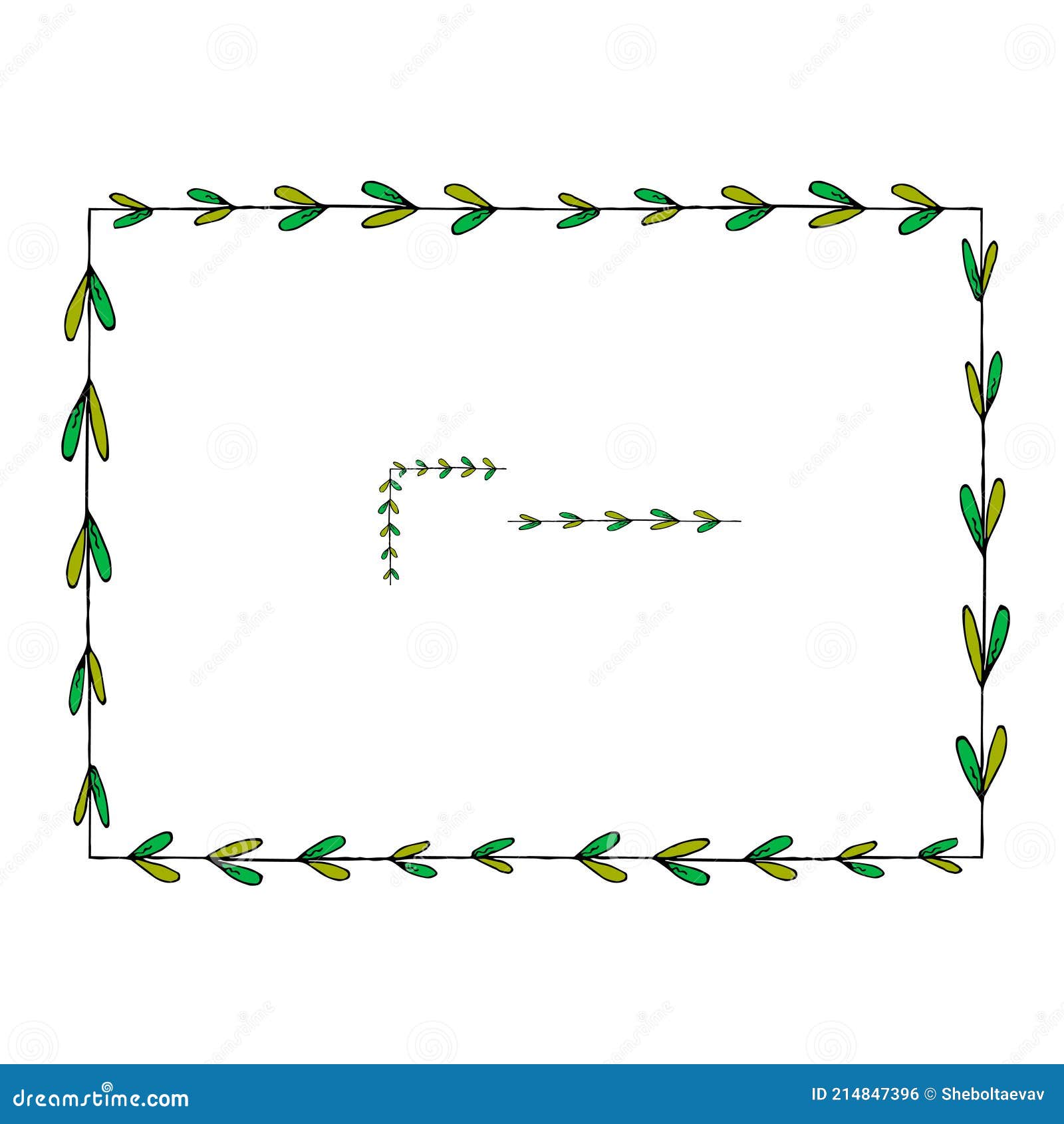 Rectangular Doodle Line Art Frames Vector Set | CartoonDealer.com ...