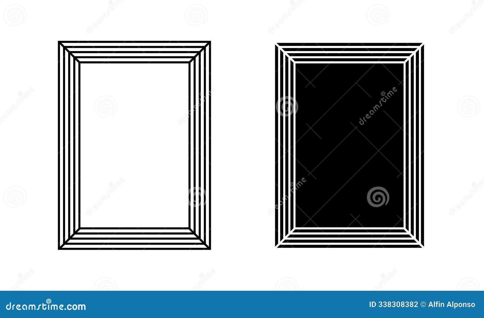 Vector Rectangular Frame Isolated On White | CartoonDealer.com #334525237