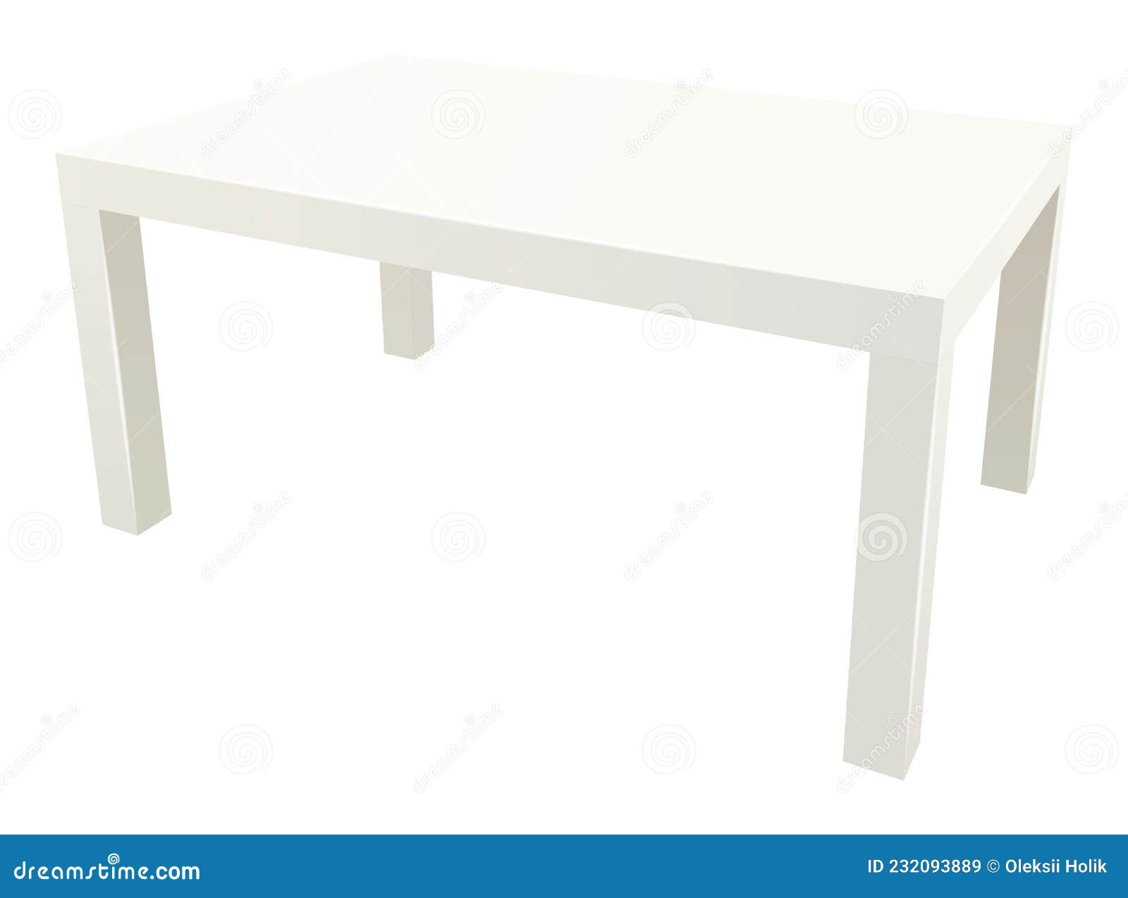 Vector Rectangular Side Table Illustration Stock Vector - Illustration ...