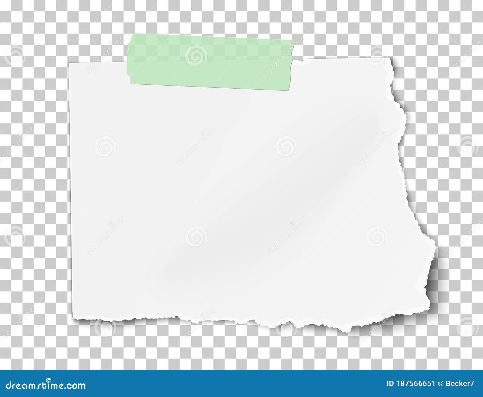 Vector Rectangular Torn Piece of Paper with Soft Shadow on Green Sticky ...