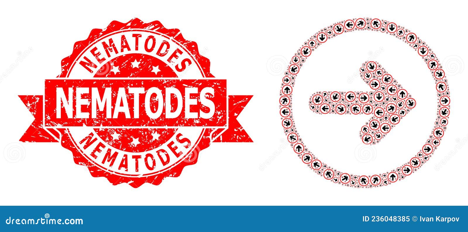 Scratched Nematodes Watermark and Recursion Right Pointer Icon Collage ...