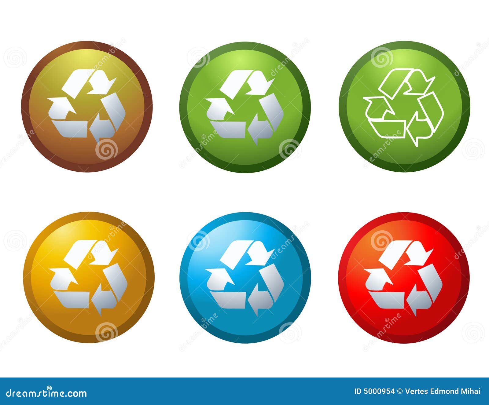 Vector Recycle Buttons Icons Stock Vector - Illustration of global ...