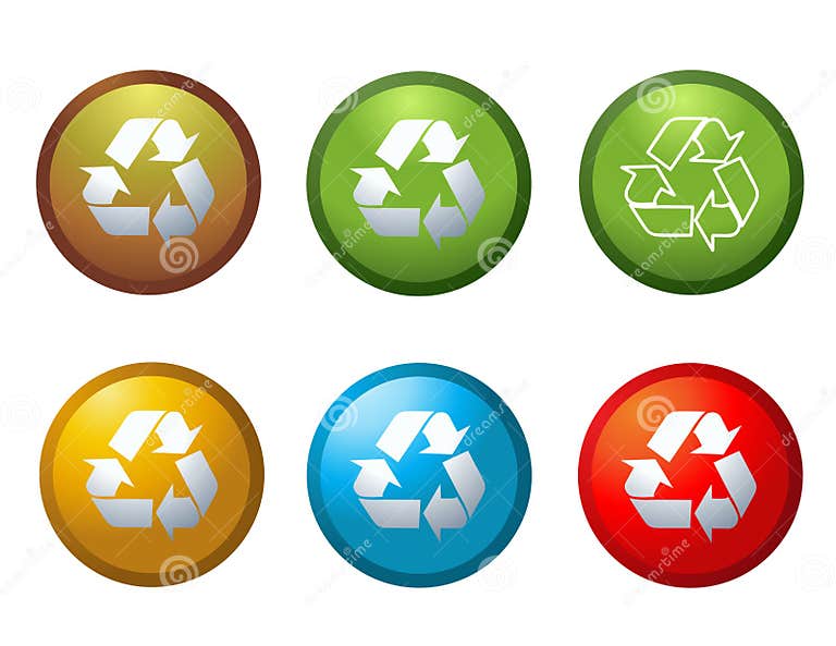 Vector Recycle Buttons Icons Stock Vector - Illustration of global ...