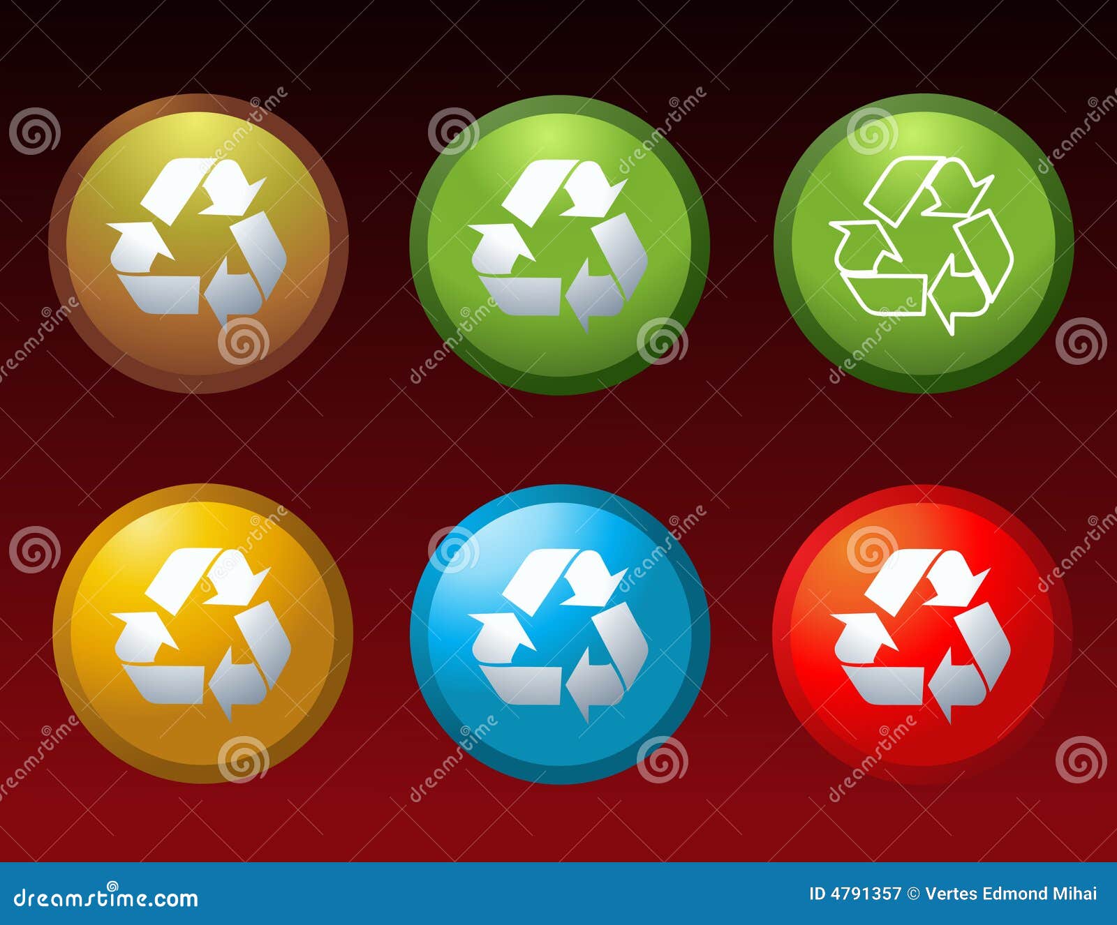 Vector Recycle Buttons Icons Symbols Stock Illustrations – 365 Vector ...