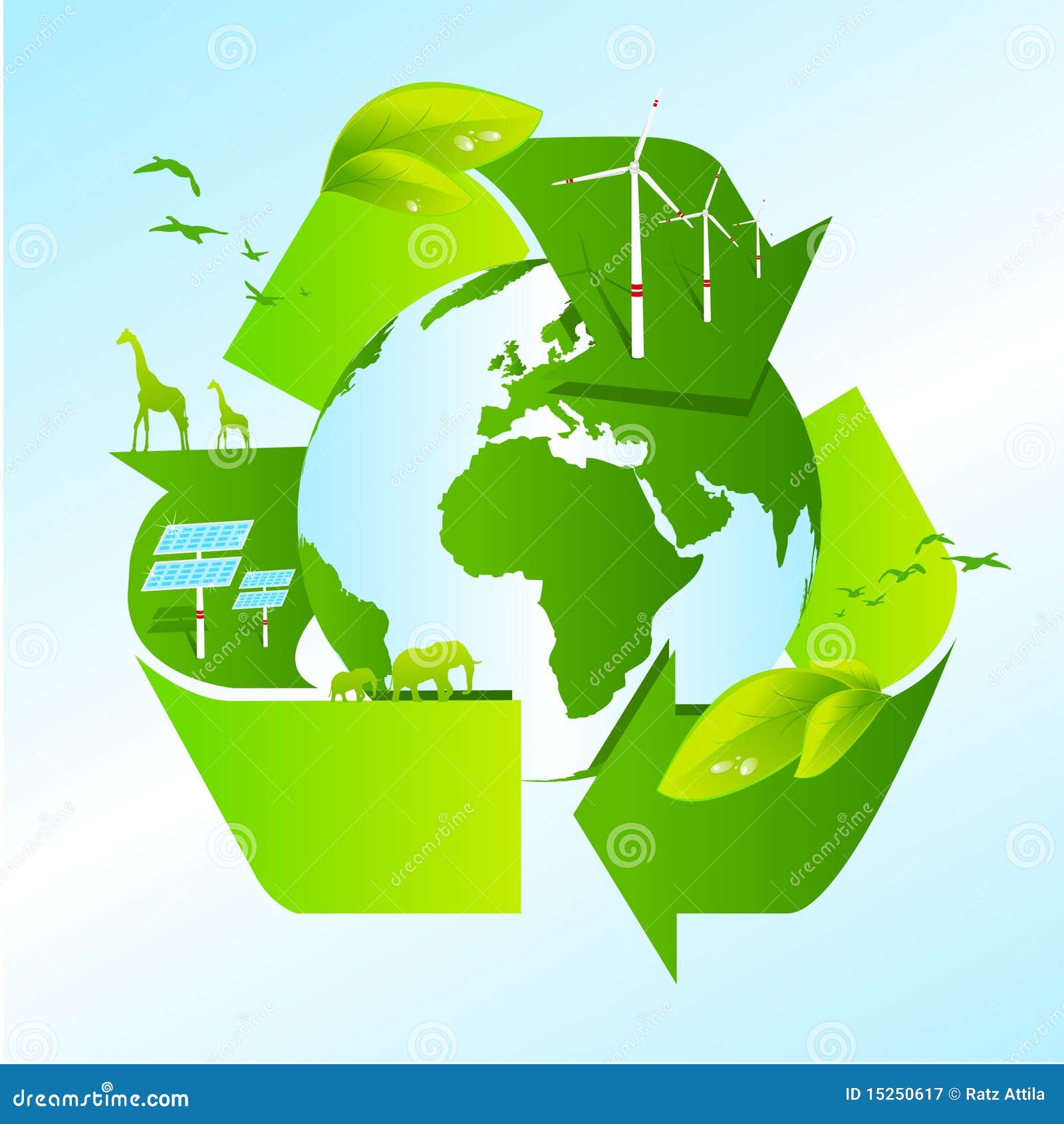 Recycle And Earth Vector Illustration | CartoonDealer.com #21233688