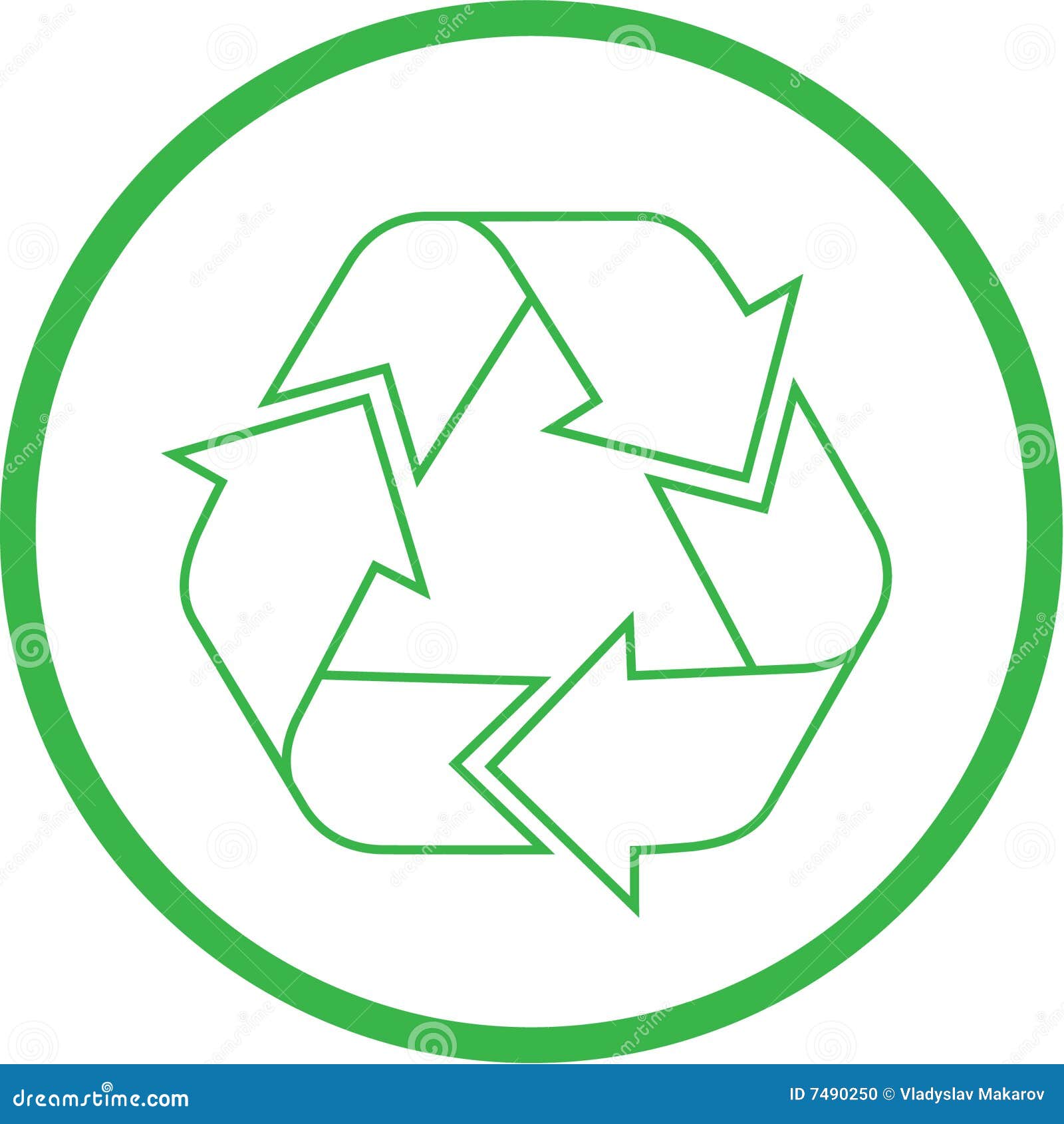 Vector recycle icon stock vector. Illustration of life - 7490250