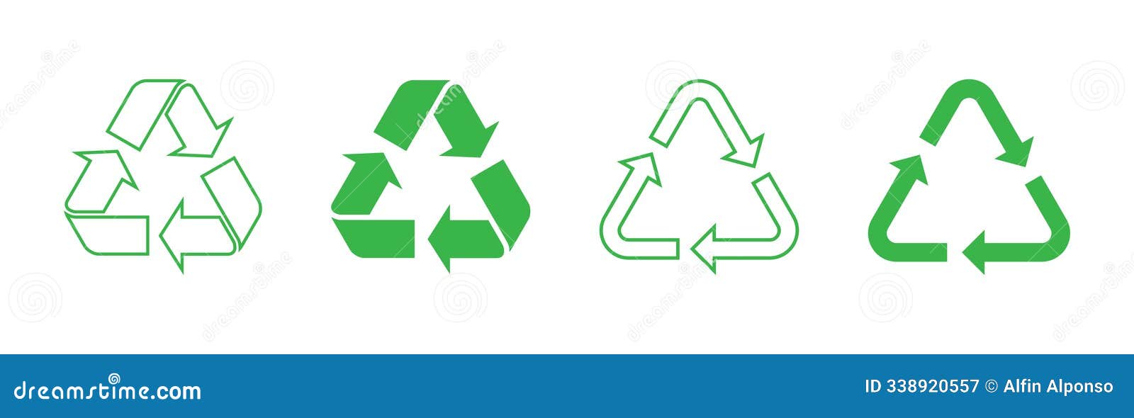 Vector Recycle Icon Symbols Outline and Flat Stock Vector ...