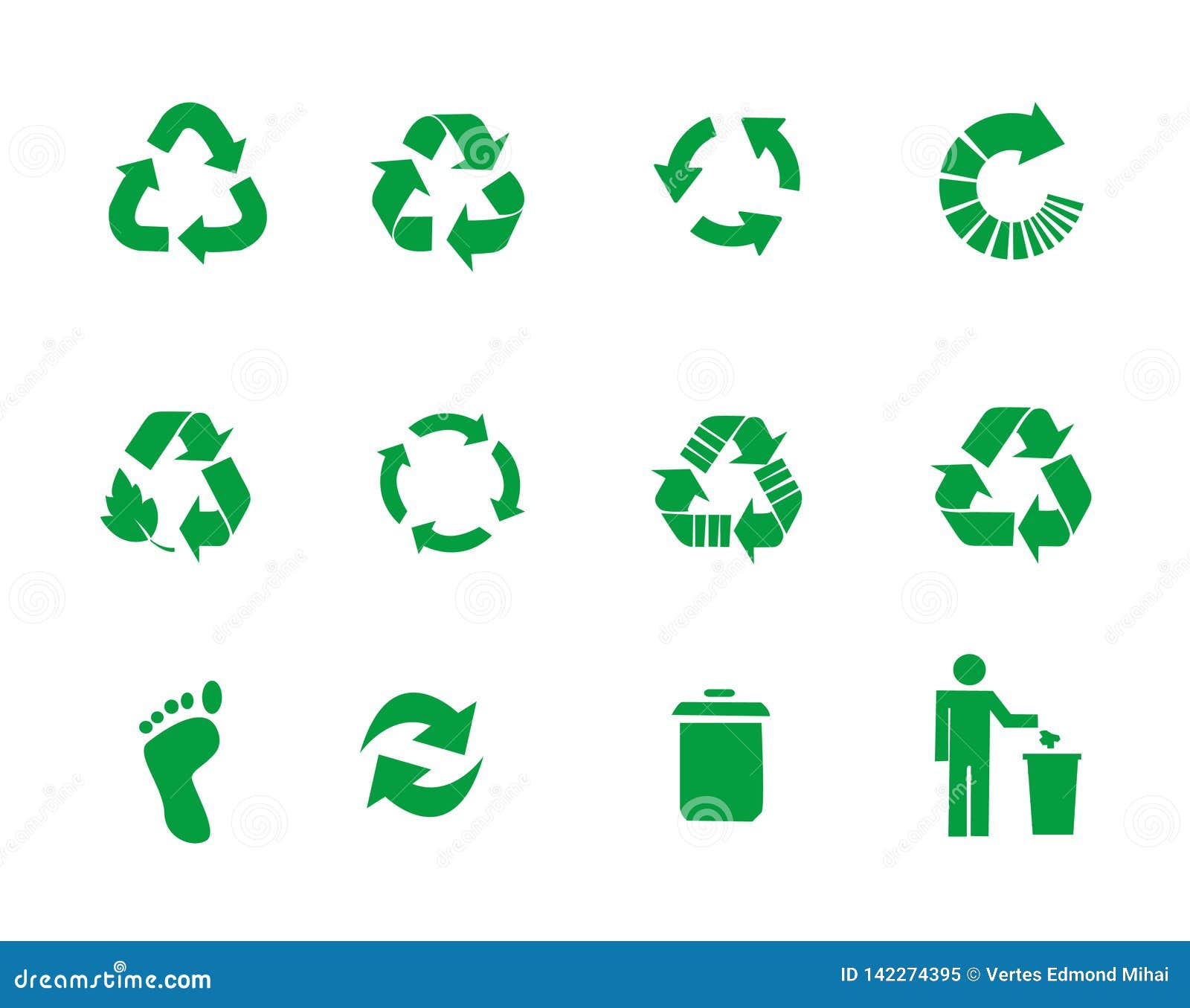 Vector recycle signs stock vector. Illustration of recycling - 142274395