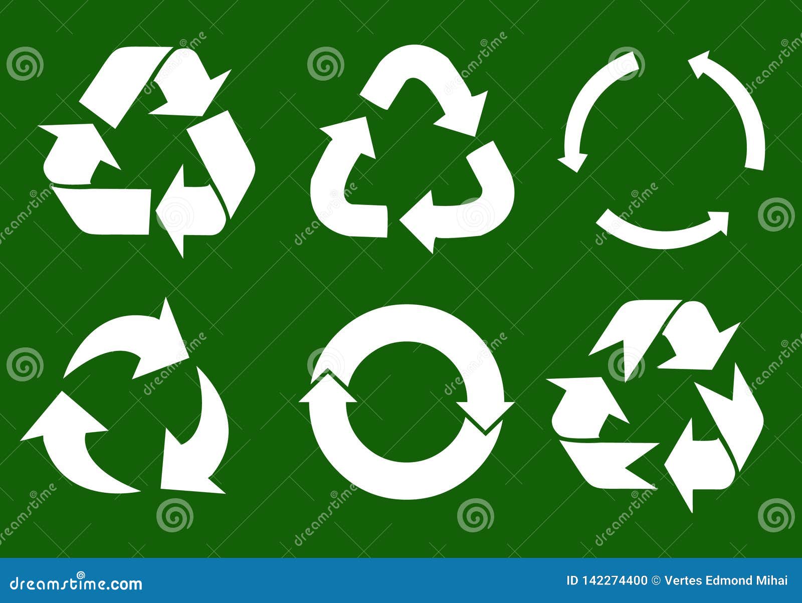 Vector recycle signs stock vector. Illustration of environment - 142274400