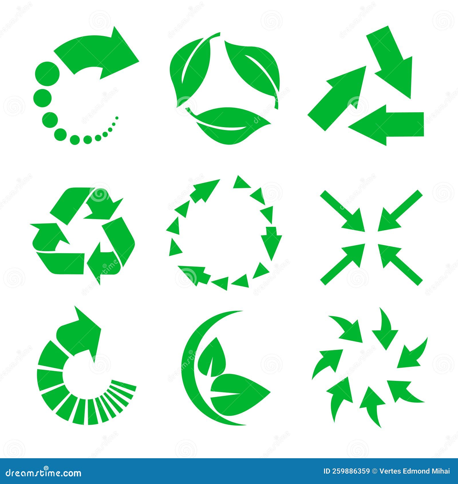 Vector recycle signs stock vector. Illustration of icon - 259886359