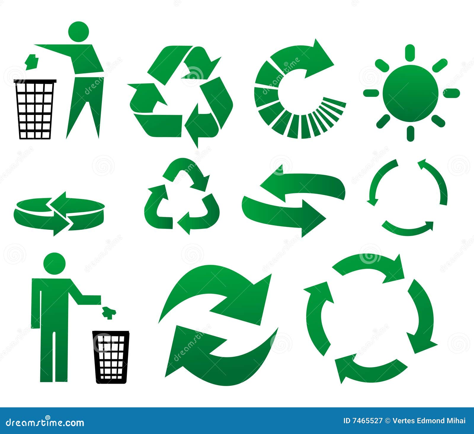 Vector recycle signs stock vector. Illustration of cycle - 7465527