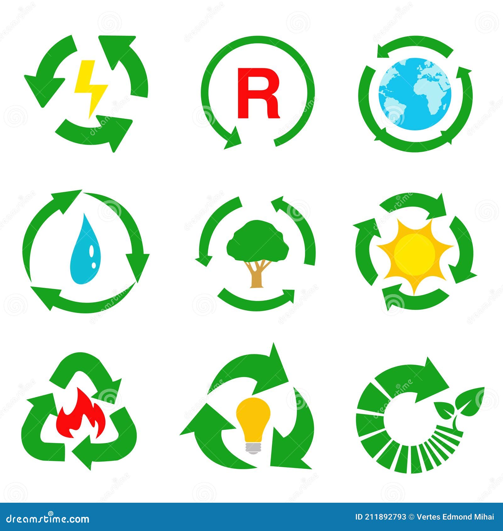 Vector Recycle Signs Illustration Stock Vector - Illustration of signs ...