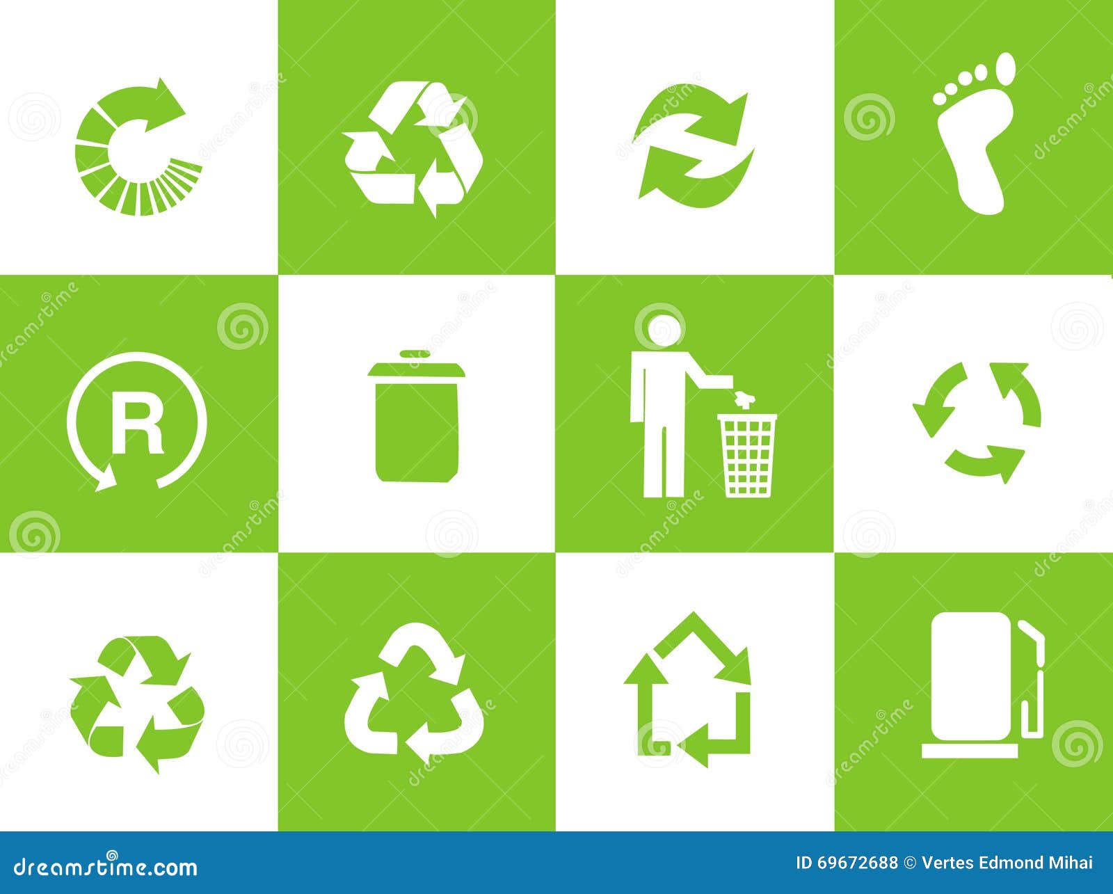 Vector recycle signs stock vector. Illustration of conservation - 69672688