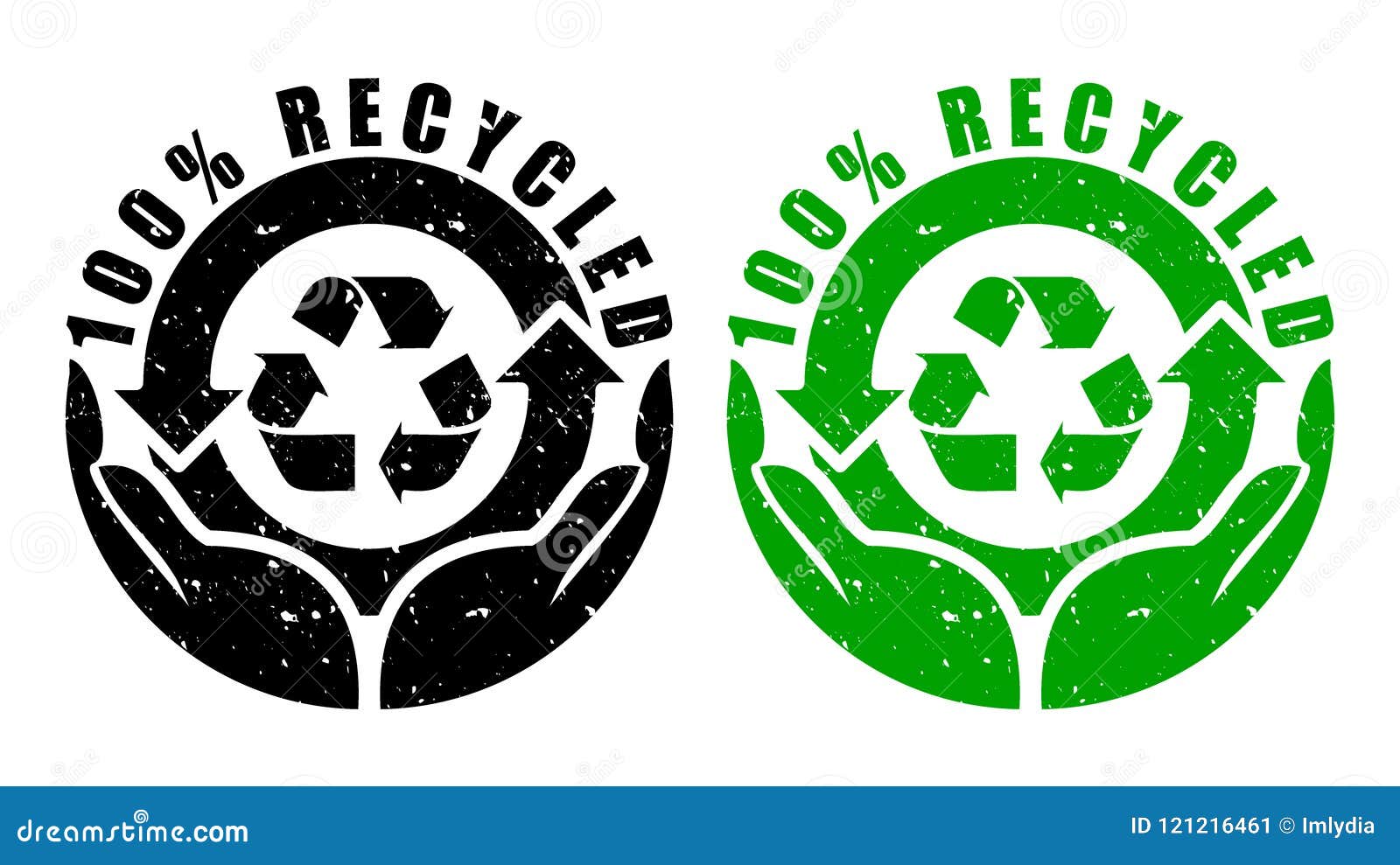 Vector 100 recycle stamp stock vector. Illustration of organic - 121216461