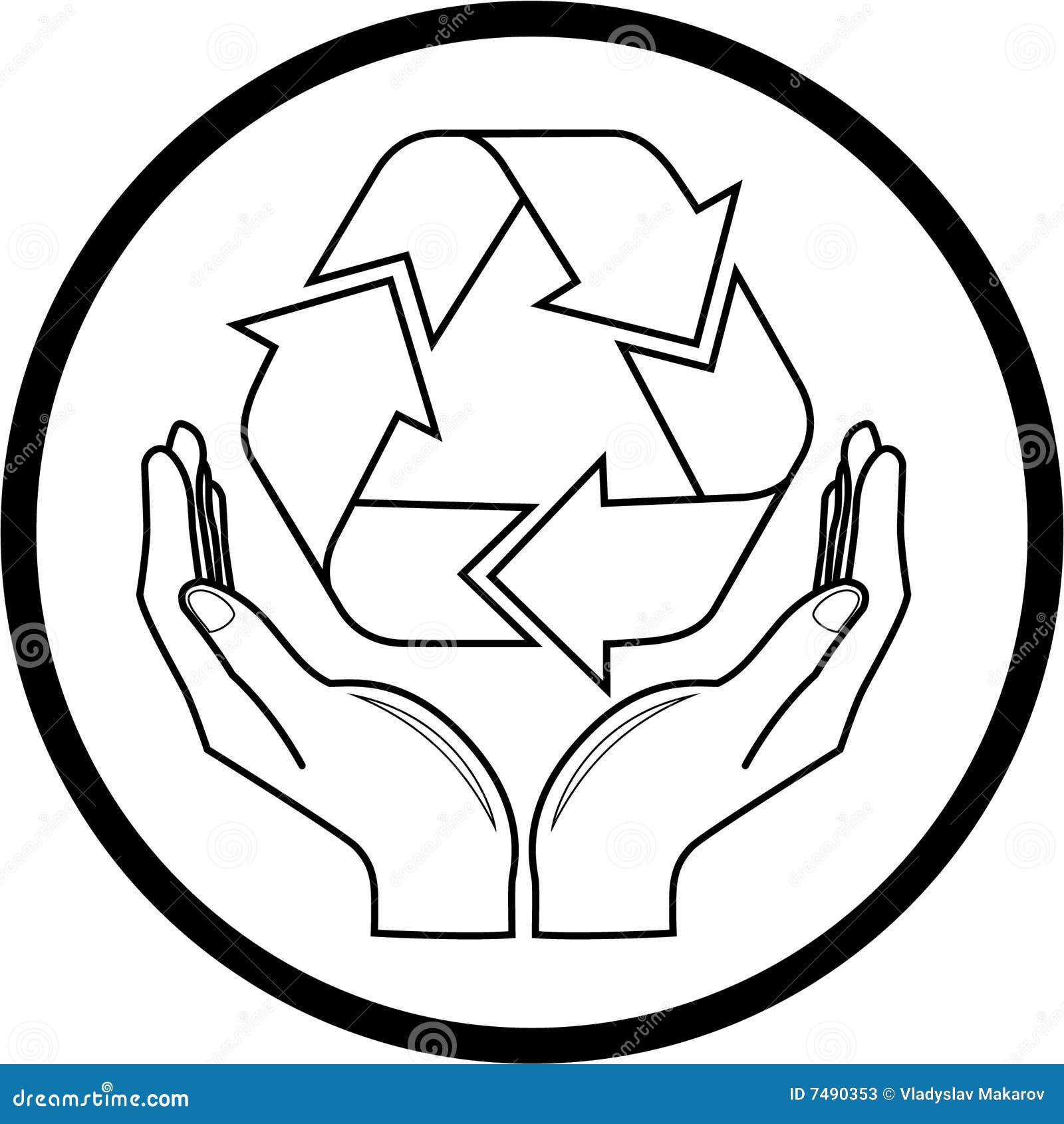 Vector Recycle Symbol With Watercolor Colors | CartoonDealer.com #53083100