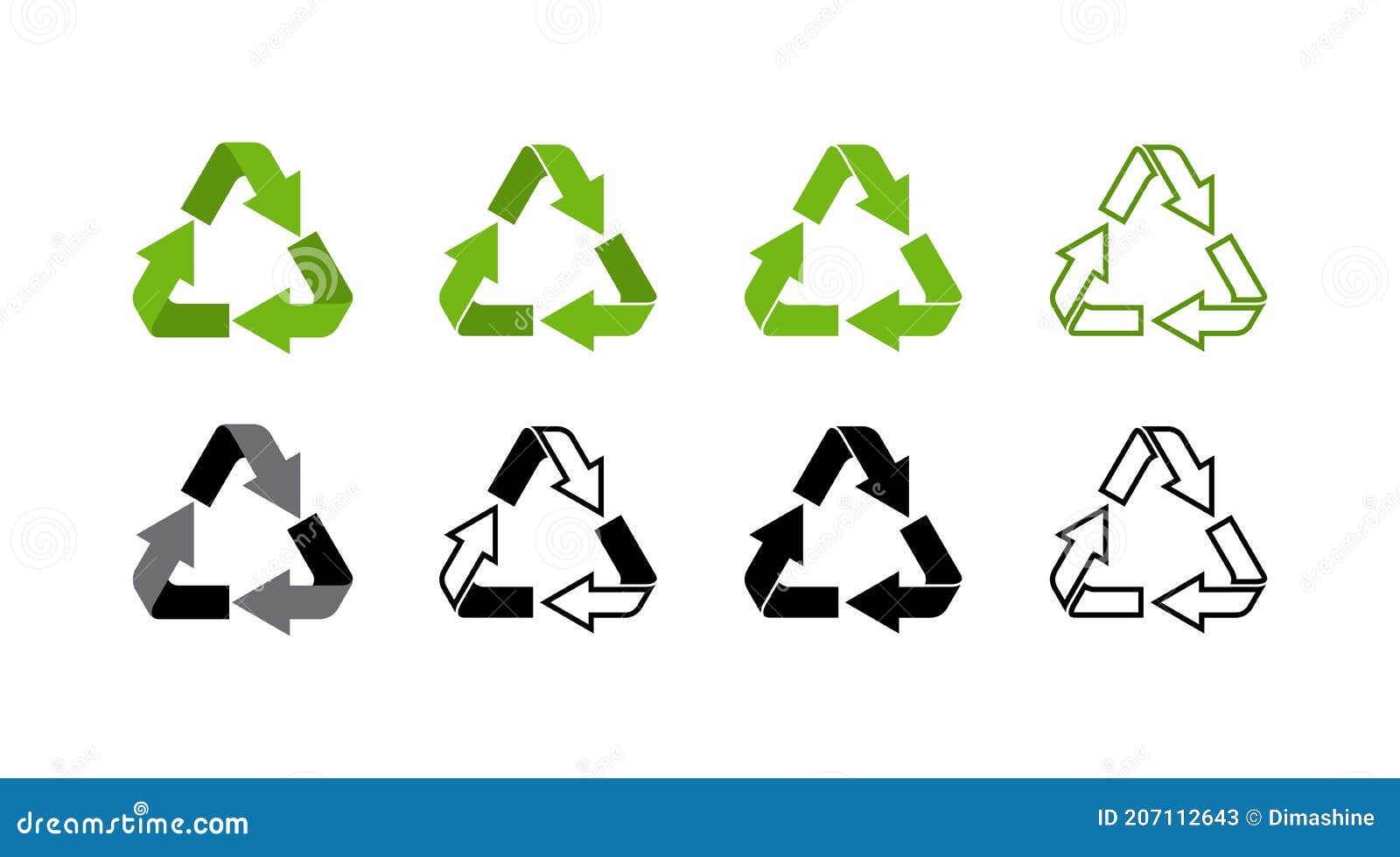 Vector Recycle Symbol Set. Isolated Icon Eco, Waste. Flat Infographics ...
