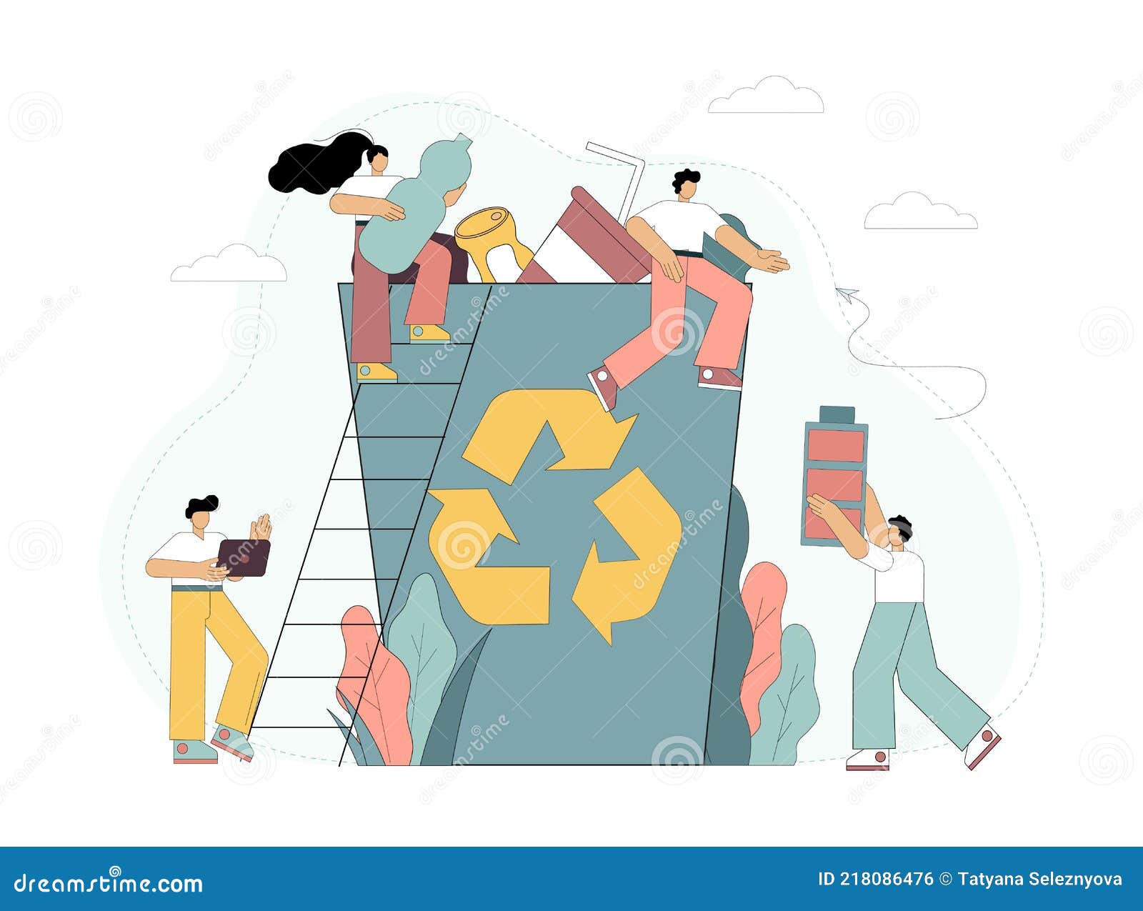 Recycling. People Put Bottles In Vending Machine. Reuse Vector ... Recycling. People Put Bottles In Vending Machine. Reuse Vector ...