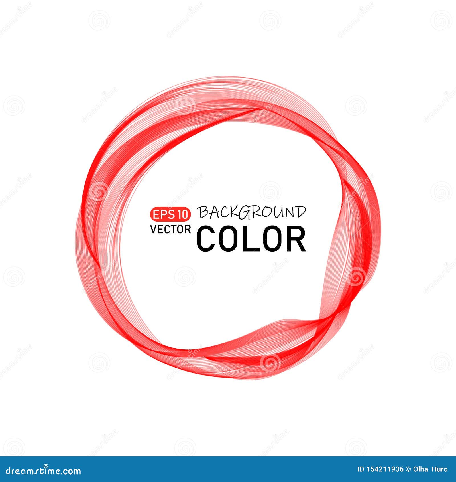 Vector Red Abstract Circle on White Background, Abstract Round Frame ...